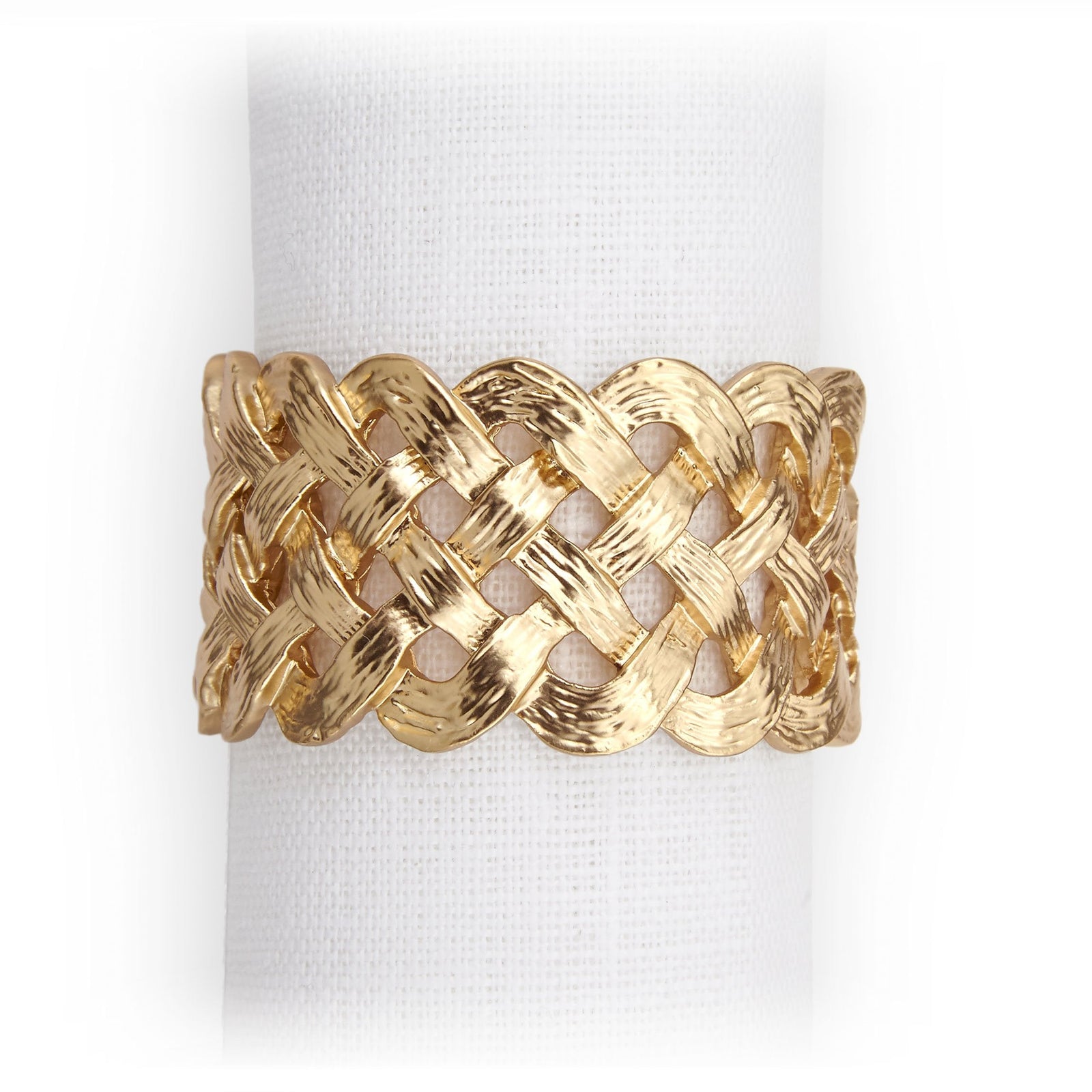 L Objet Braid Napkin Rings Set of 4 Gold